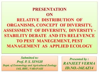 Diversity stability debate and its relevence in pests | PPTX