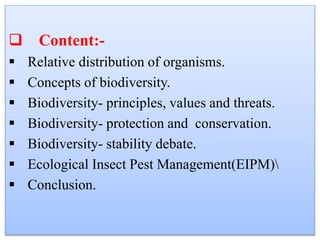 Diversity stability debate and its relevence in pests | PPTX
