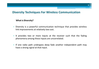Diversity Techniques in Wireless Communication | PDF