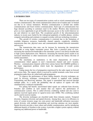 Diversity techniques for wireless communication | PDF