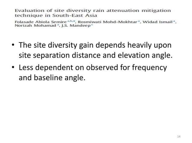 Diversity techniques in satellite communications | PPTX | Geography ...