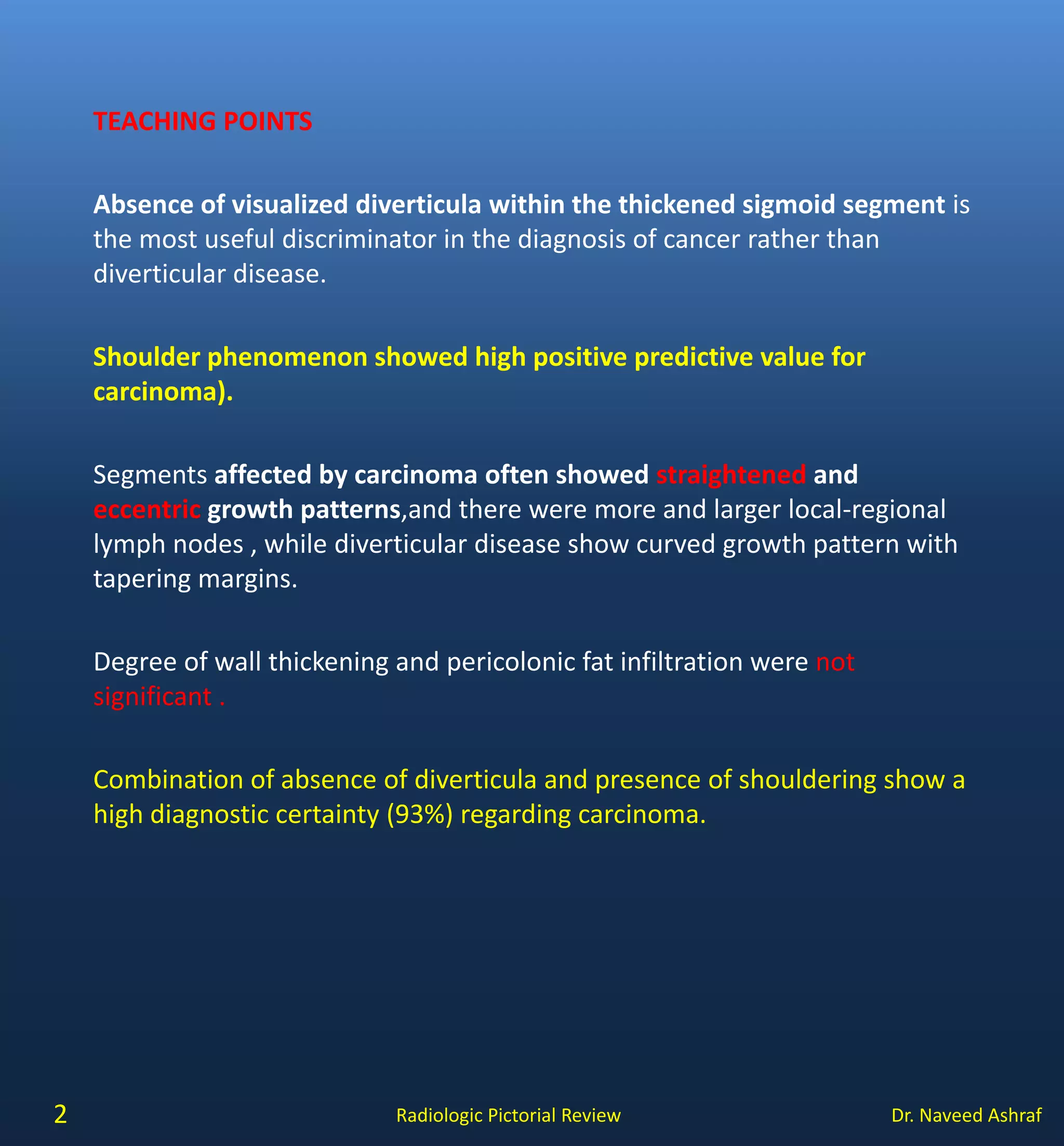 Diverticular disease v/s Carcinoma | PDF