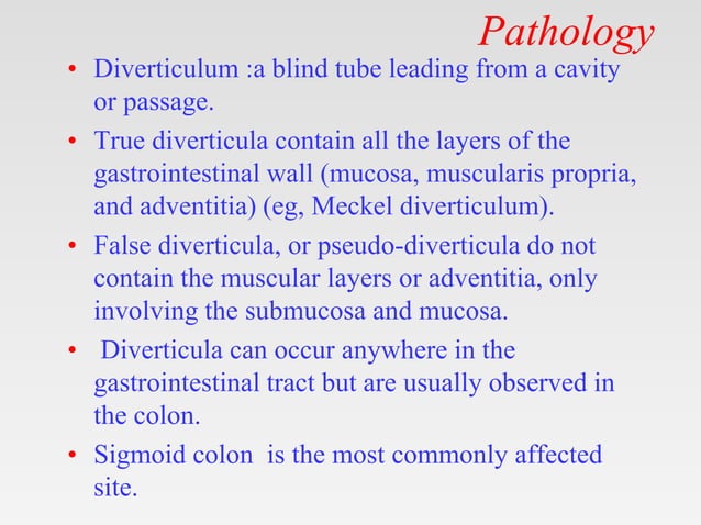 Diverticular disease of colon.pptx | Digestive Disorders | Diseases and ...