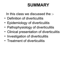 Diverticulitis and its nursing management.ppt