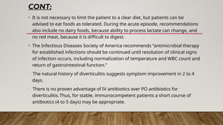 DIVERTICULITIS Types and management .pptx