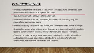 DIVERTICULITIS Types and management .pptx