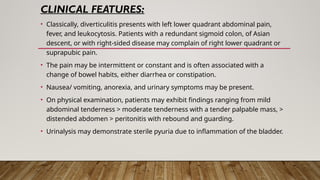 DIVERTICULITIS Types and management .pptx