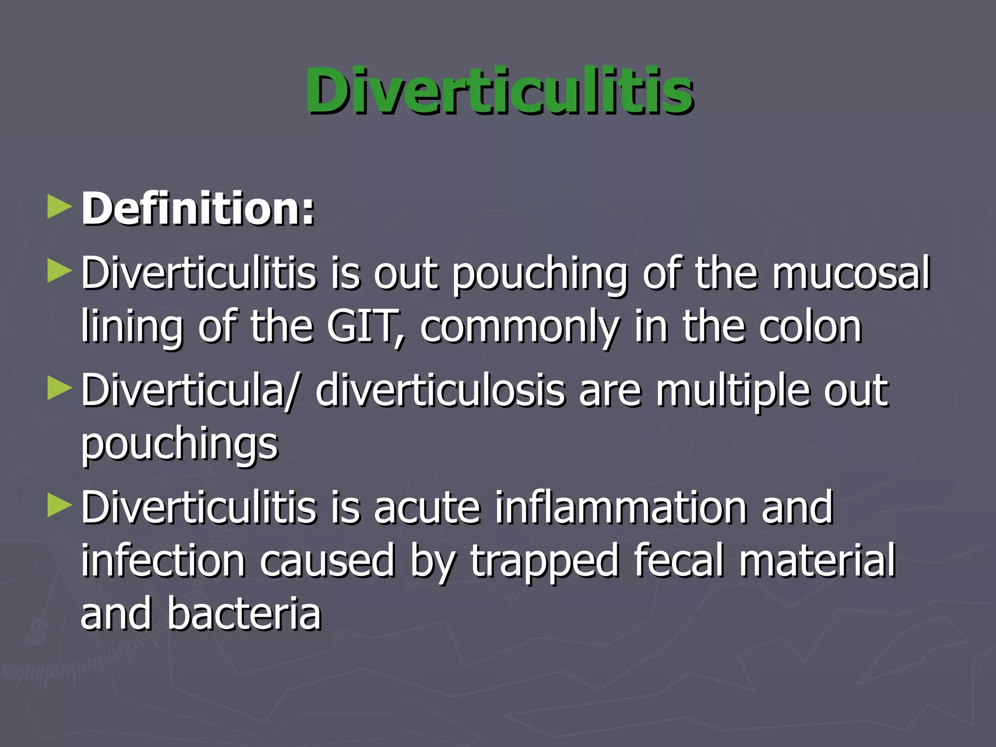 Diverticulitis | PPT