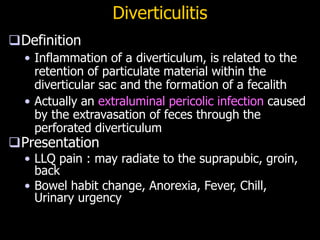 Diverticulitis, Gastroenteritis and dehydration .pptx