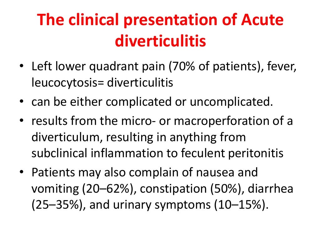 Diverticulosis and diverticular disease | PPT