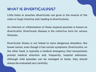 Diverticulosis Vs. Diverticulitis: What’s The Difference? | PPTX