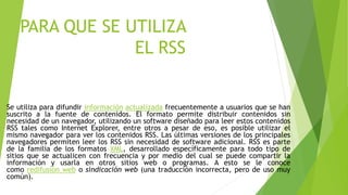 LAS RSS Y SUS FUNCONES | PPTX