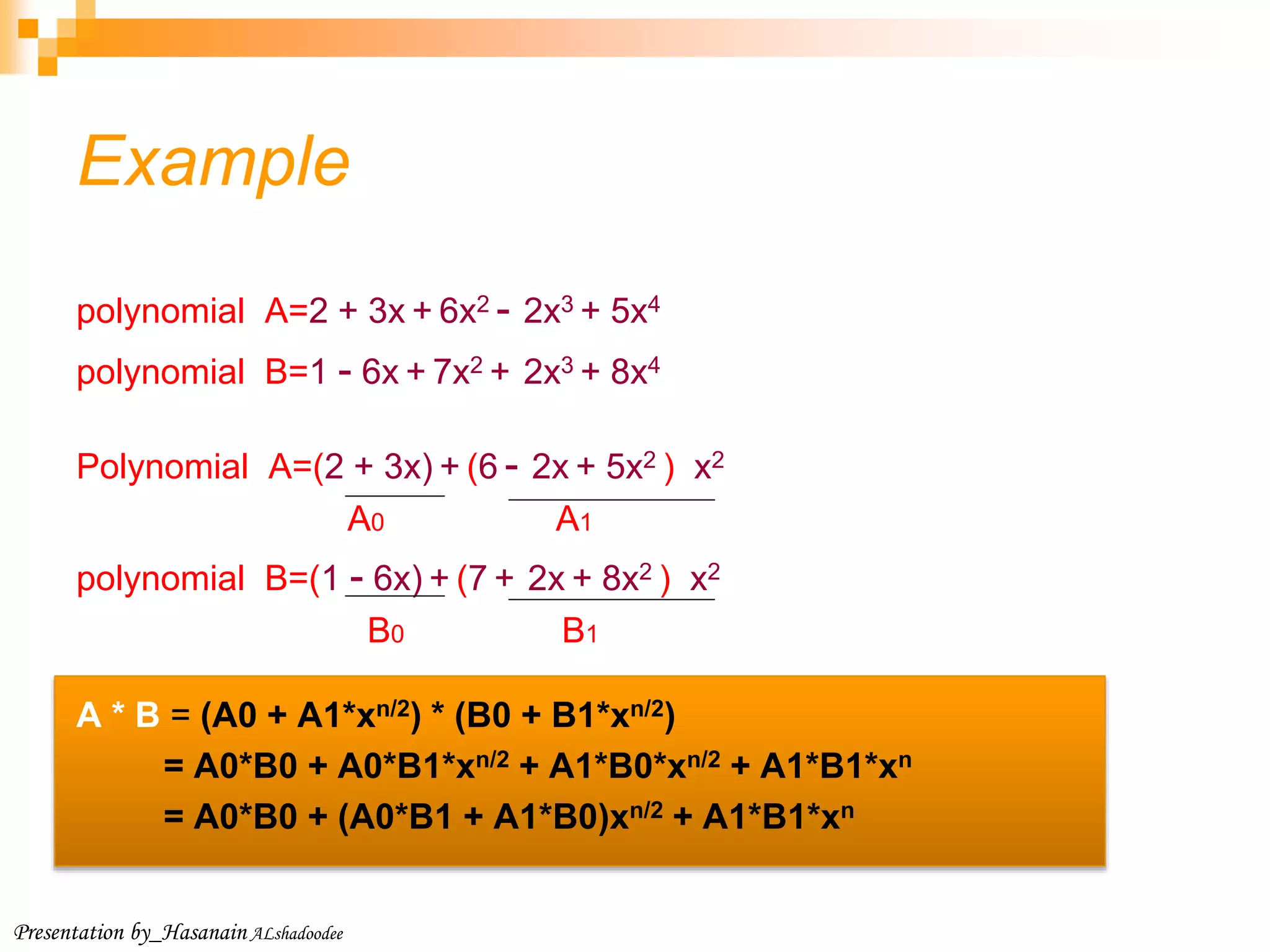 Divide and-conquer multiply two polynomials | PPT