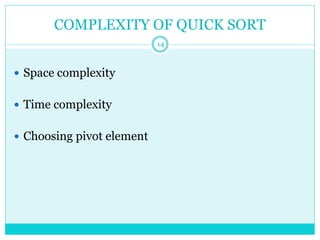 Divide and conquer - Quick sort | PPTX