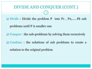 Divide and conquer - Quick sort | PPTX