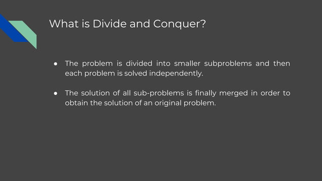 Divide And Conquer.pptx | Programming Languages | Computing