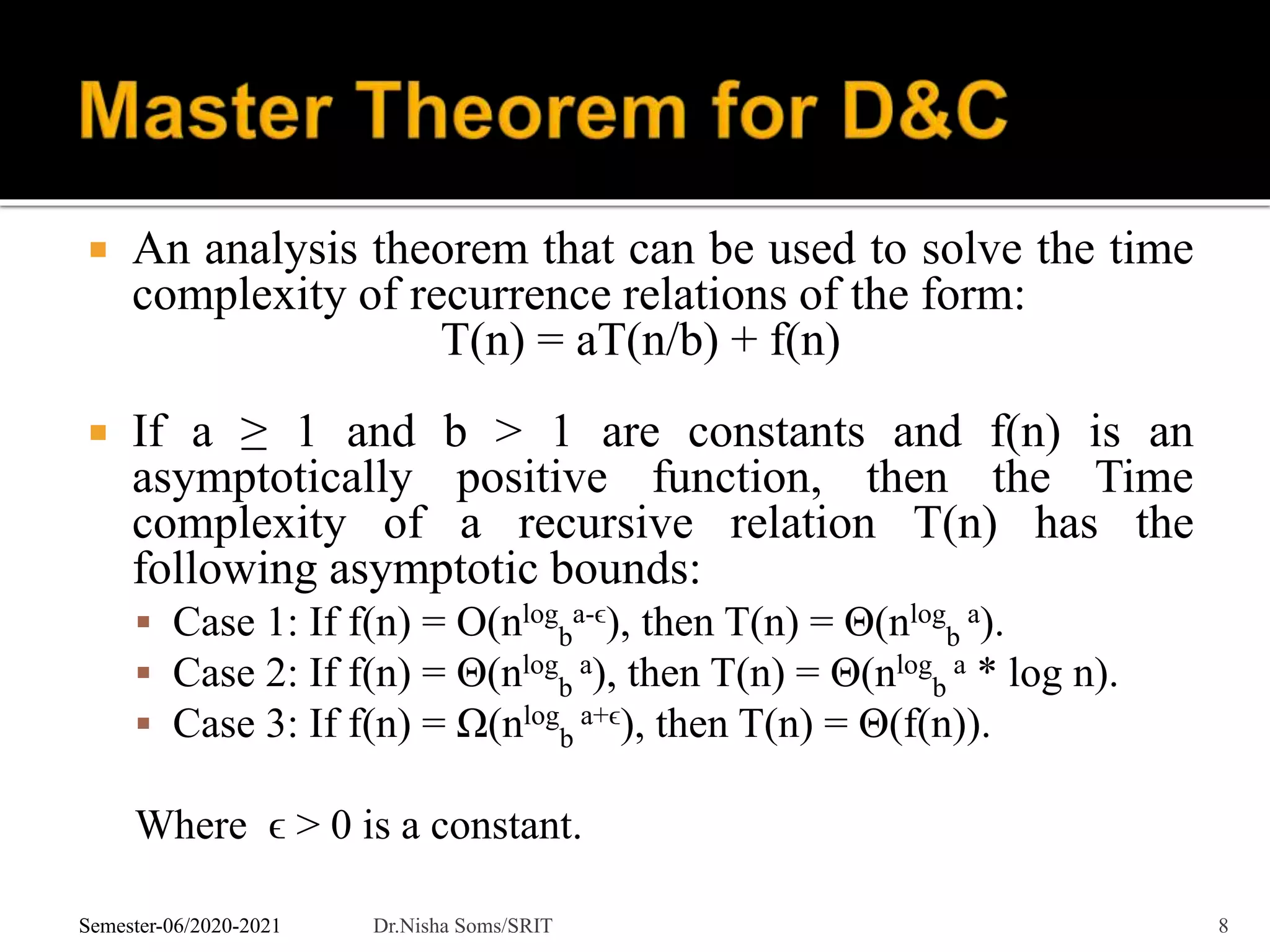 Divide and conquer strategy | PPTX | Technology & Computing