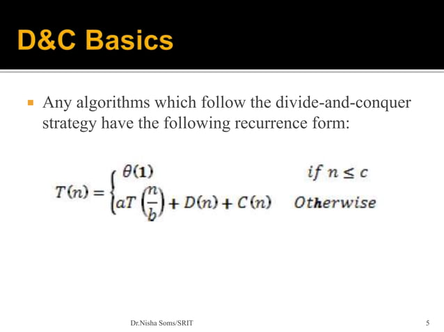Divide and conquer strategy | PPTX | Technology & Computing
