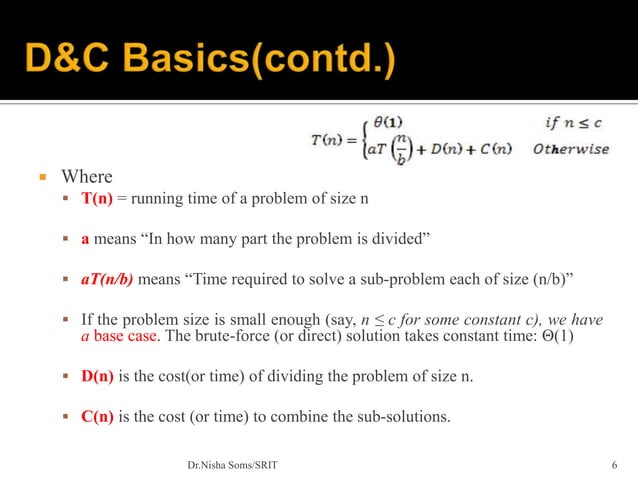 Divide and conquer strategy | PPTX | Technology & Computing