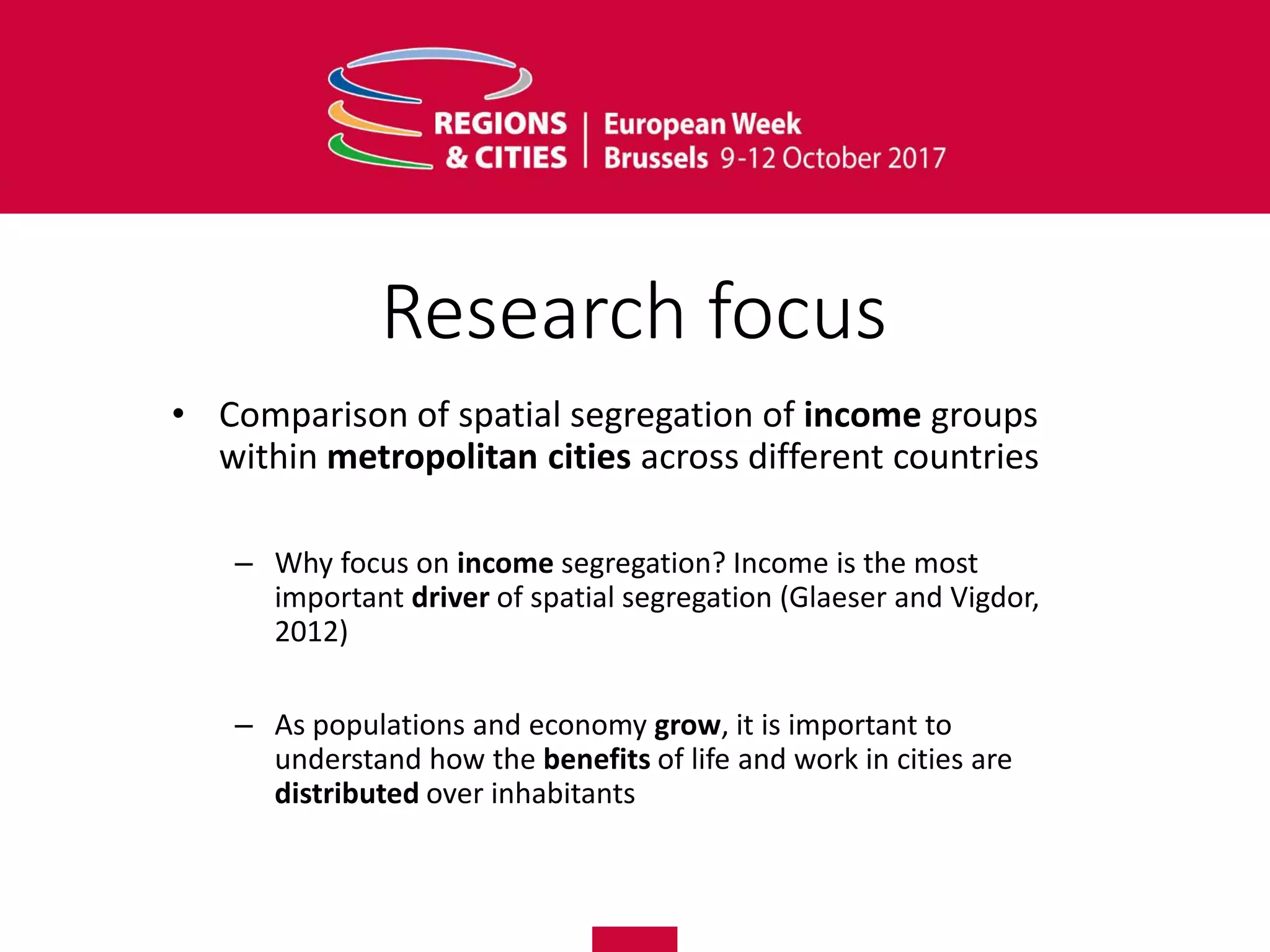 Divided cities: understanding income segregation in metropolitan areas ...