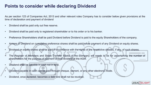 Process for Declaration & Payment of Dividend | PPTX