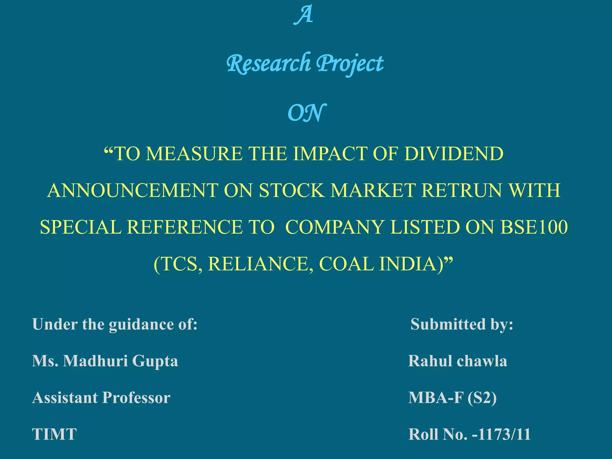 Dividend announcement | PPT