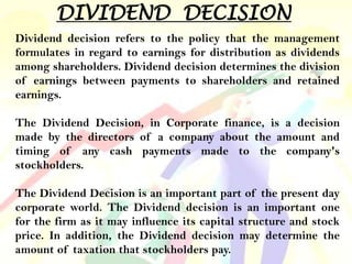 Dividend decision | PPTX