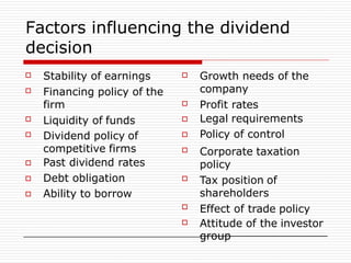 Dividend decisions | PPT