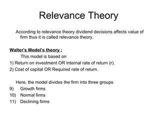 Dividend decisions | PPT