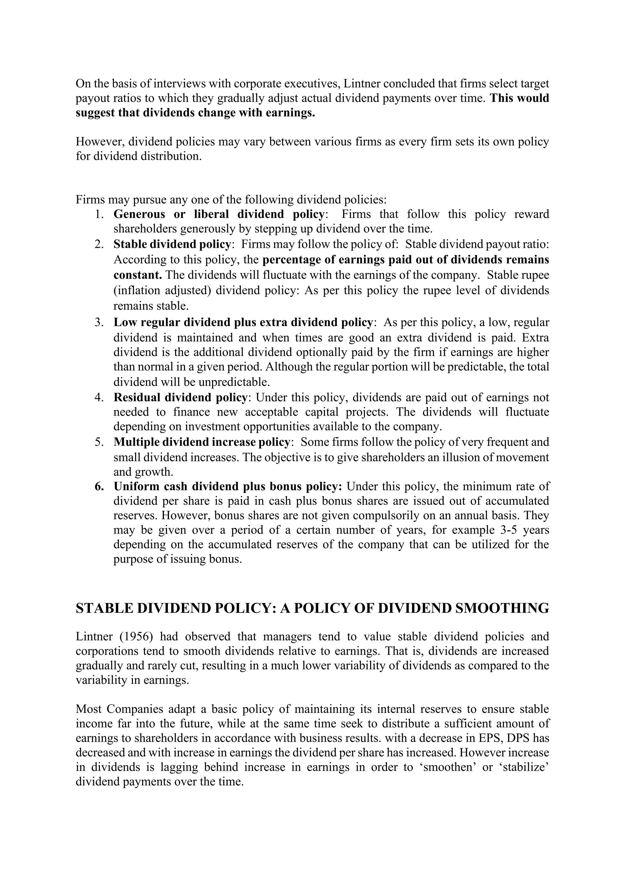 Dividend Decisions Pdf