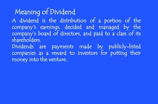 Dividend Decisions in Financial Management | PPTX