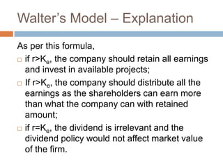 Dividend decision theories | PPTX