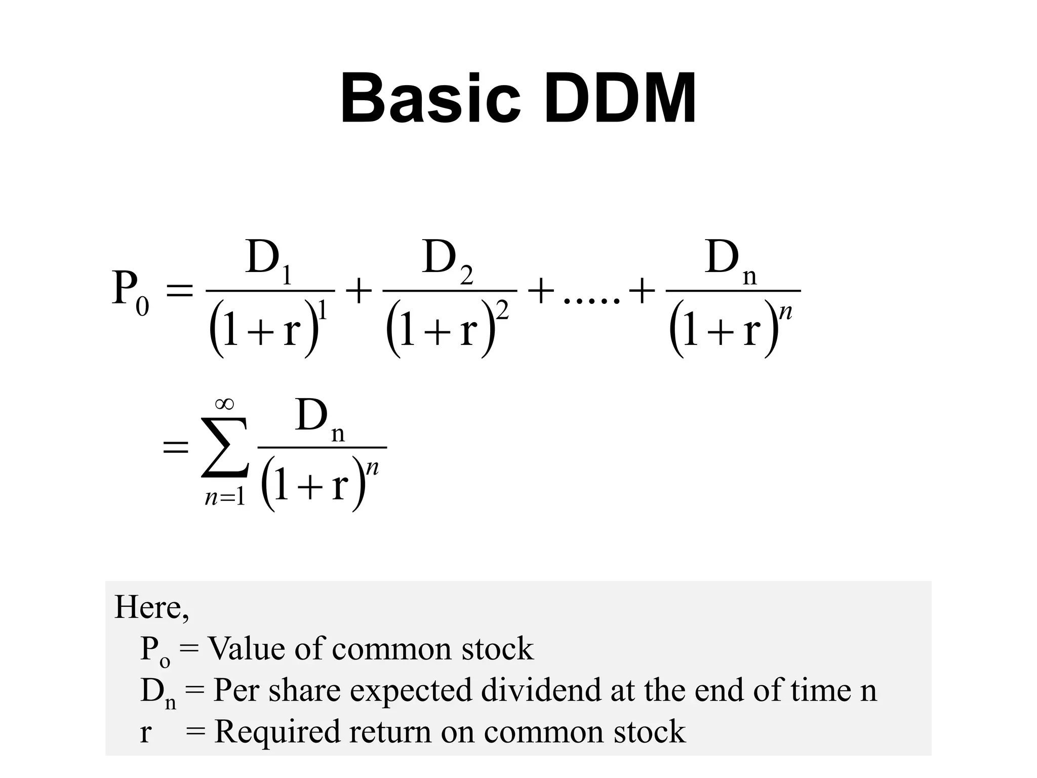 Dividend Discount Model (DDM) of Stock Valuation | PPTX