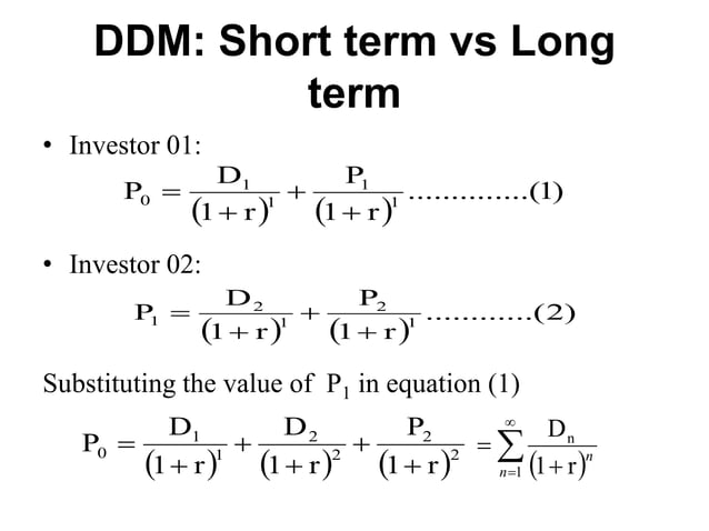 Dividend Discount Model (DDM) of Stock Valuation | PPTX