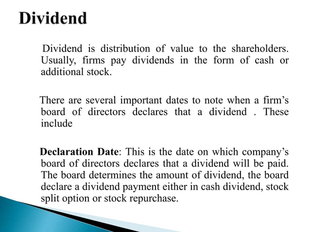 Dividend issues | PPTX