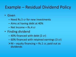 Dividend policy | PPT