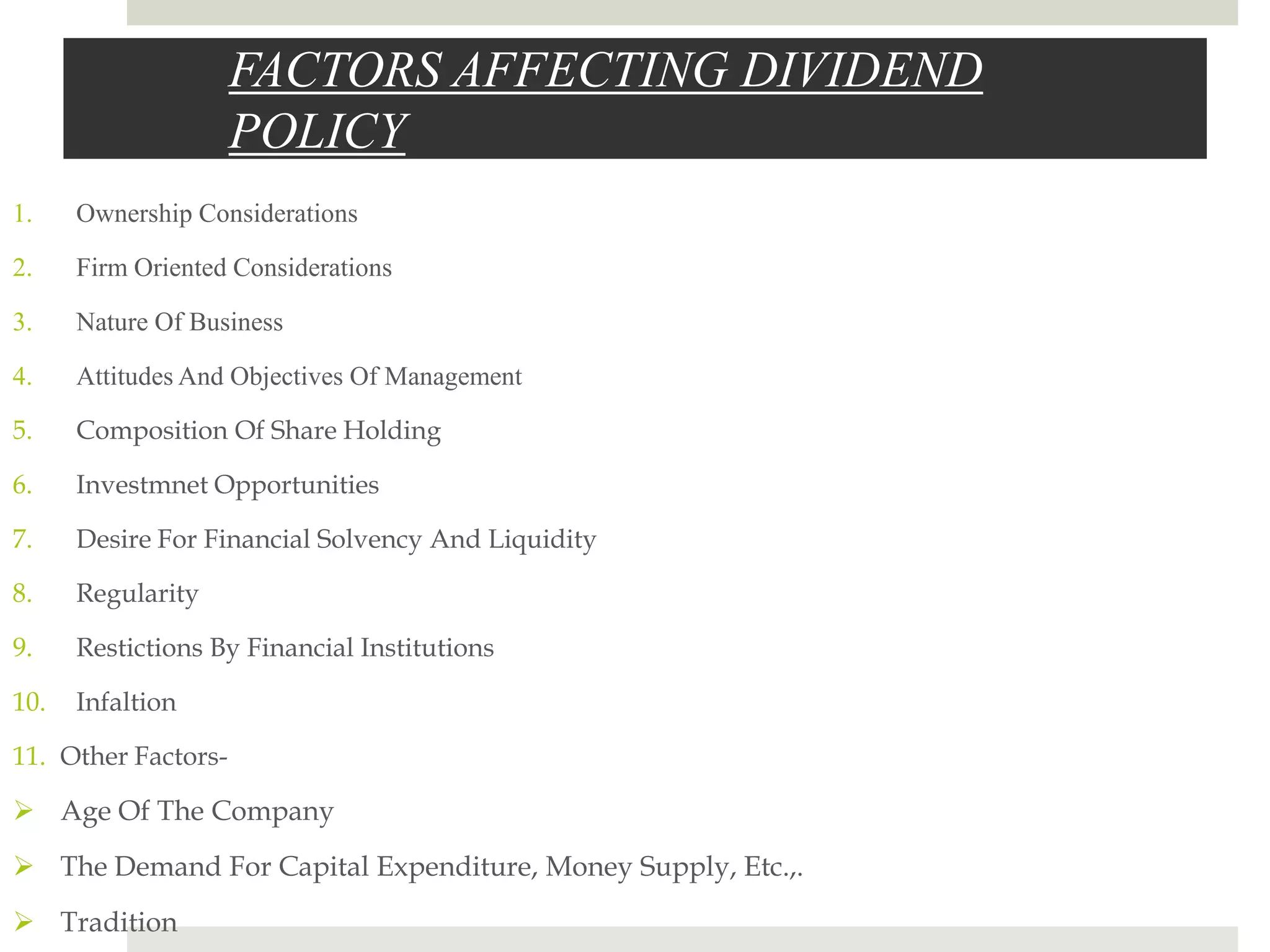 Dividend policy ppt | PPTX