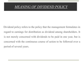 Dividend policy ppt | PPTX