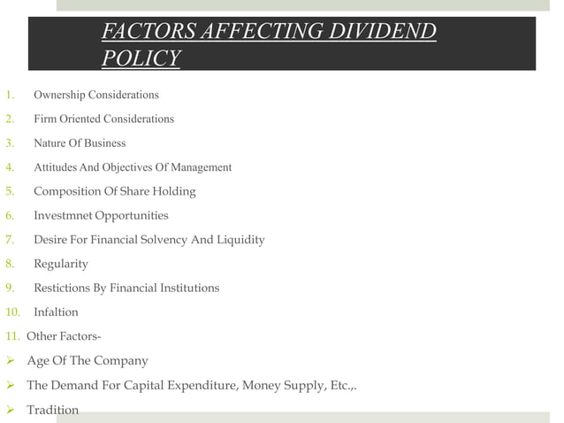 Dividend policy ppt | PPTX
