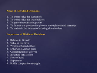 DIVIDEND POLICY PPT.pptx | Stocks and Bonds | Personal Investing