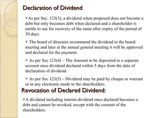 PPT on Dividend | PPT