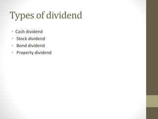 Dividend &and types | PPTX