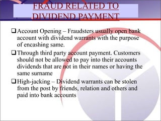 DIVIDEND WARRANT FRAUD.slide.ppt