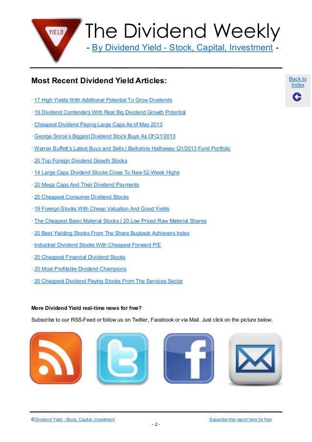 Dividend weekly 21 2013 By http://long-term-investments.blogspot.com