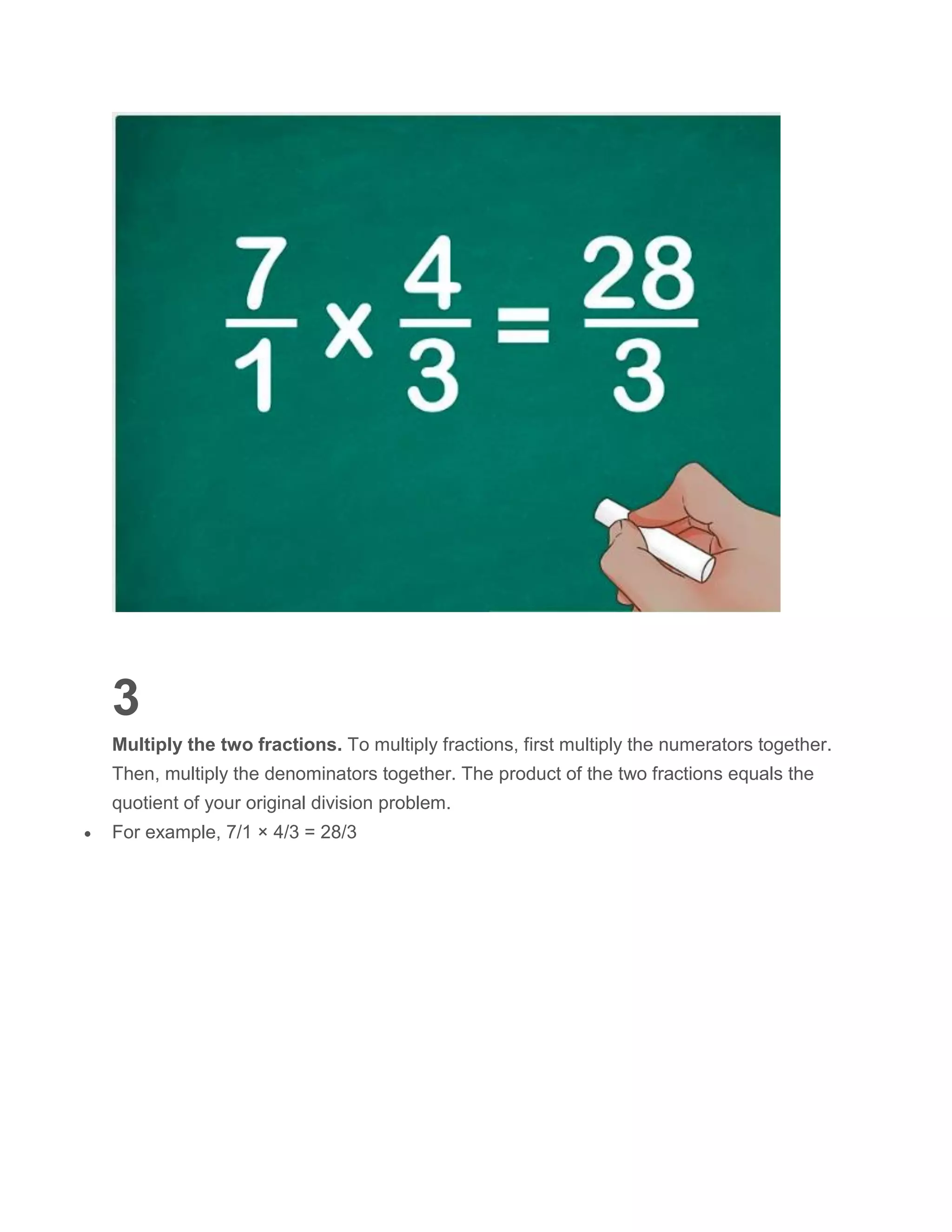 Dividing a whole number by a fraction | PDF
