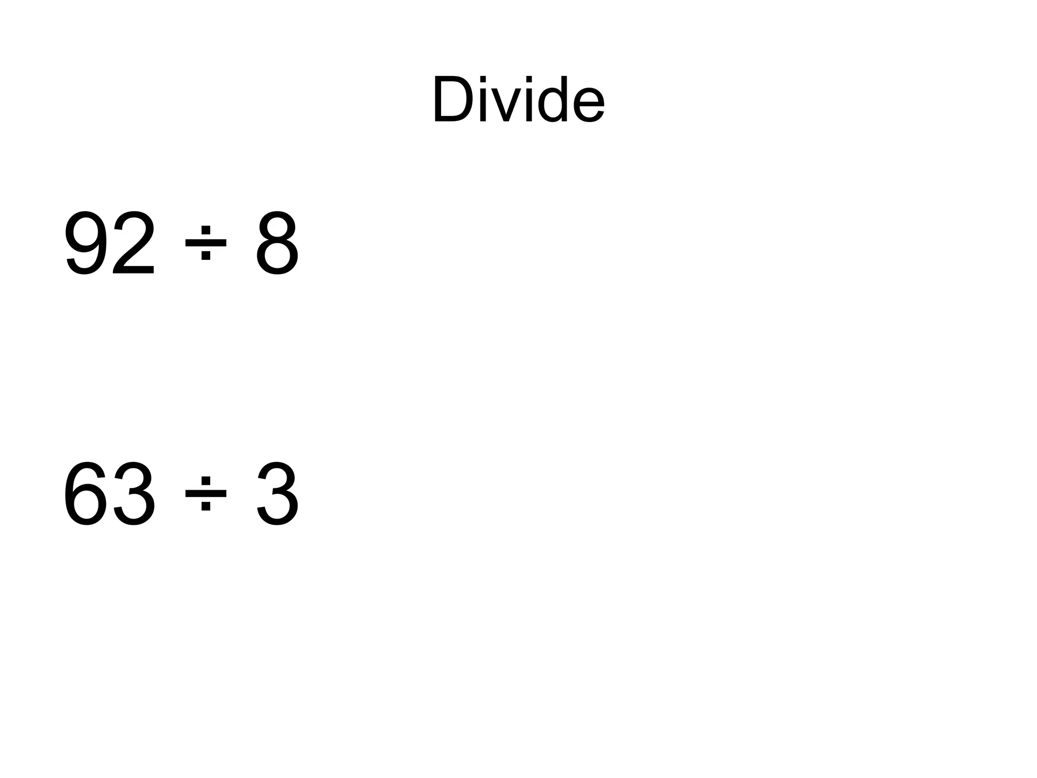 Dividing By 1 Digit Divisors | PPT