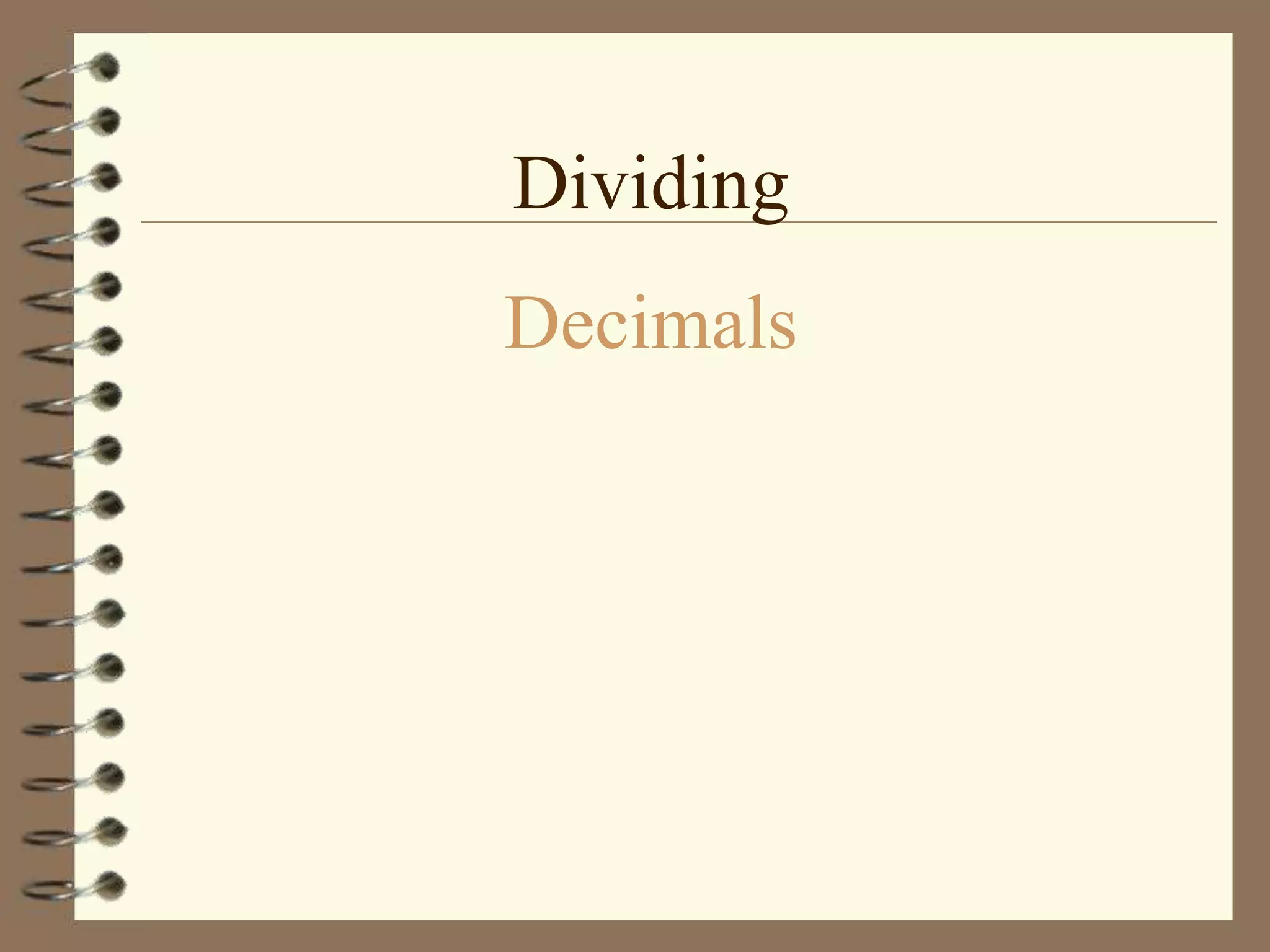 Dividing Decimals | PPT
