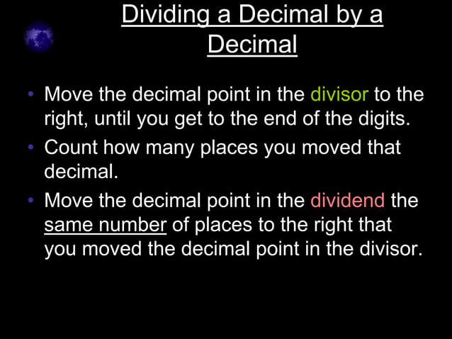 Dividing decimals part 1 | PPTX