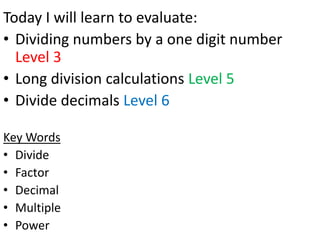 Dividing decimals 2 lessons | PPTX