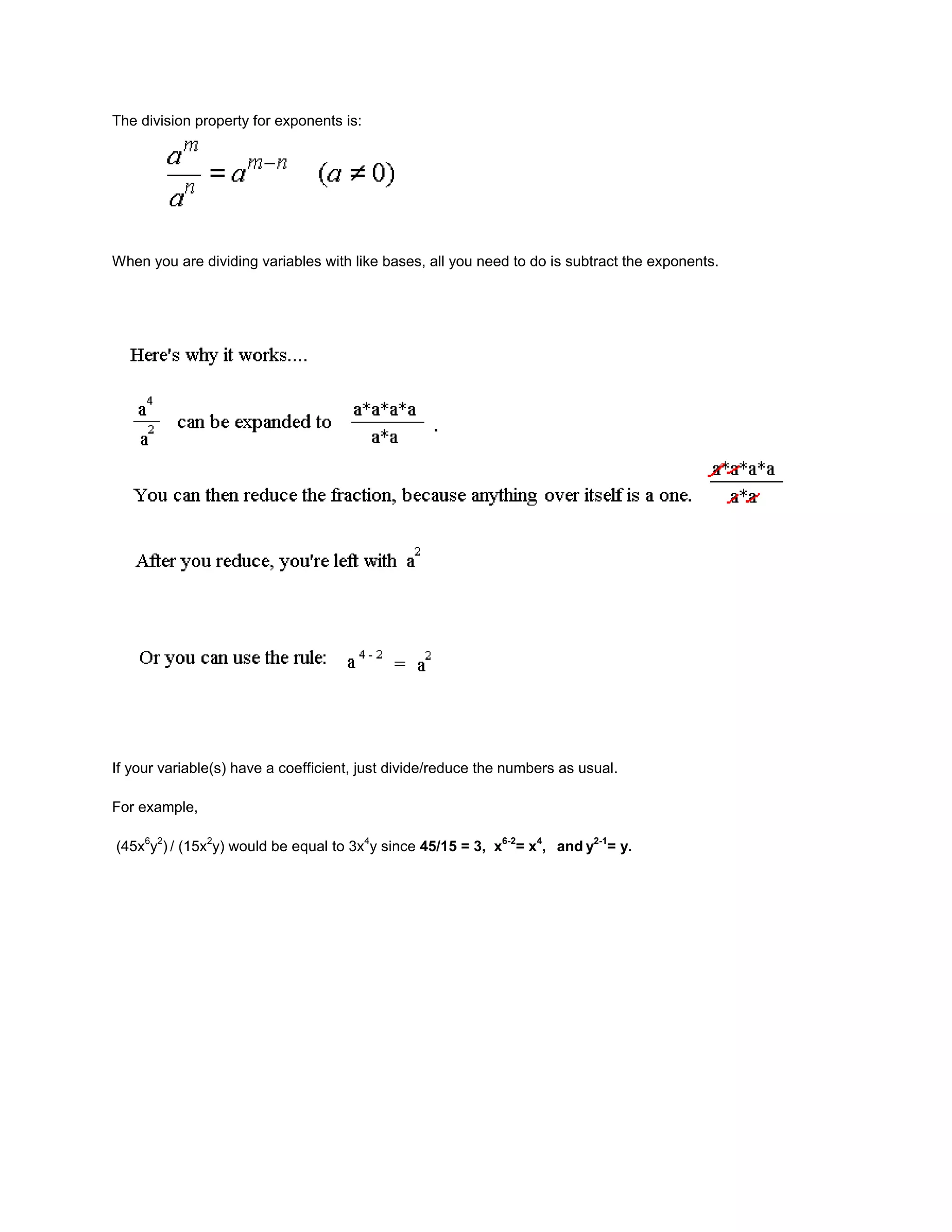 Dividing exponents | DOCX